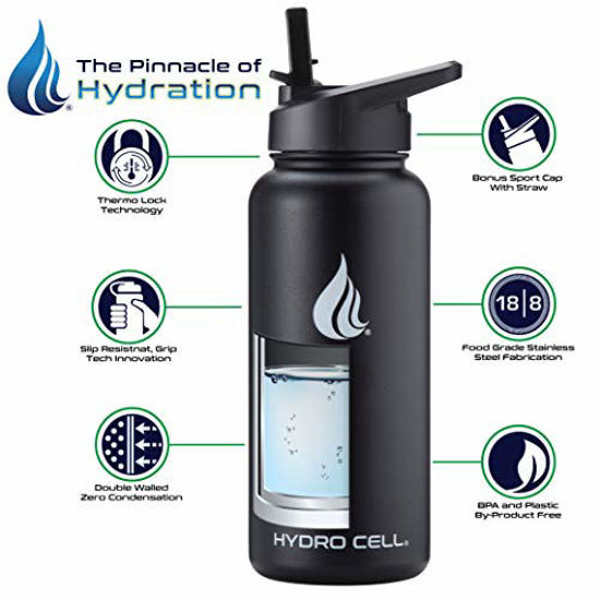 GetUSCart- HYDRO CELL Stainless Steel Water Bottle with Straw & Wide ...