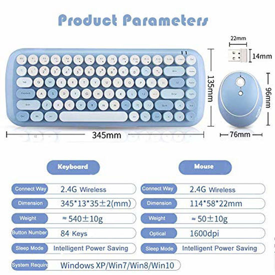 GetUSCart- Wireless Keyboard Mouse,Onlywe Mini 2.4G Wireless Round Punk ...