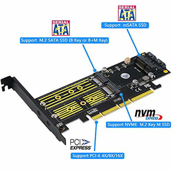 GetUSCart- Pci-e nvme Adapter 3 in 1 M.2 and mSATA SSD Adapter Card for ...