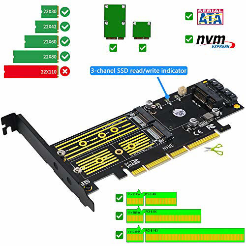 GetUSCart- Pci-e nvme Adapter 3 in 1 M.2 and mSATA SSD Adapter Card for ...