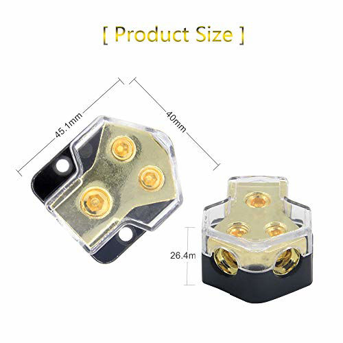 GetUSCart- RKURCK 2 Way Power Distribution Block, 0/2/4 AWG Gauge in, 4 ...