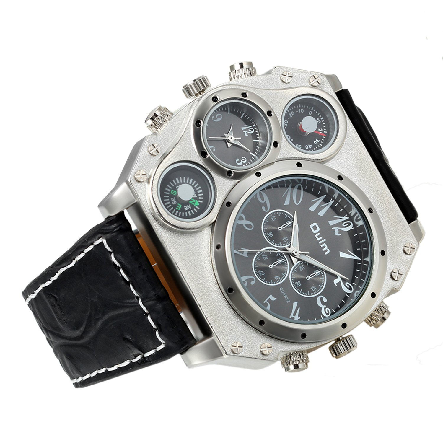 GetUSCart- Avaner Mens Military Quartz Wrist Watch Black PU Leather ...