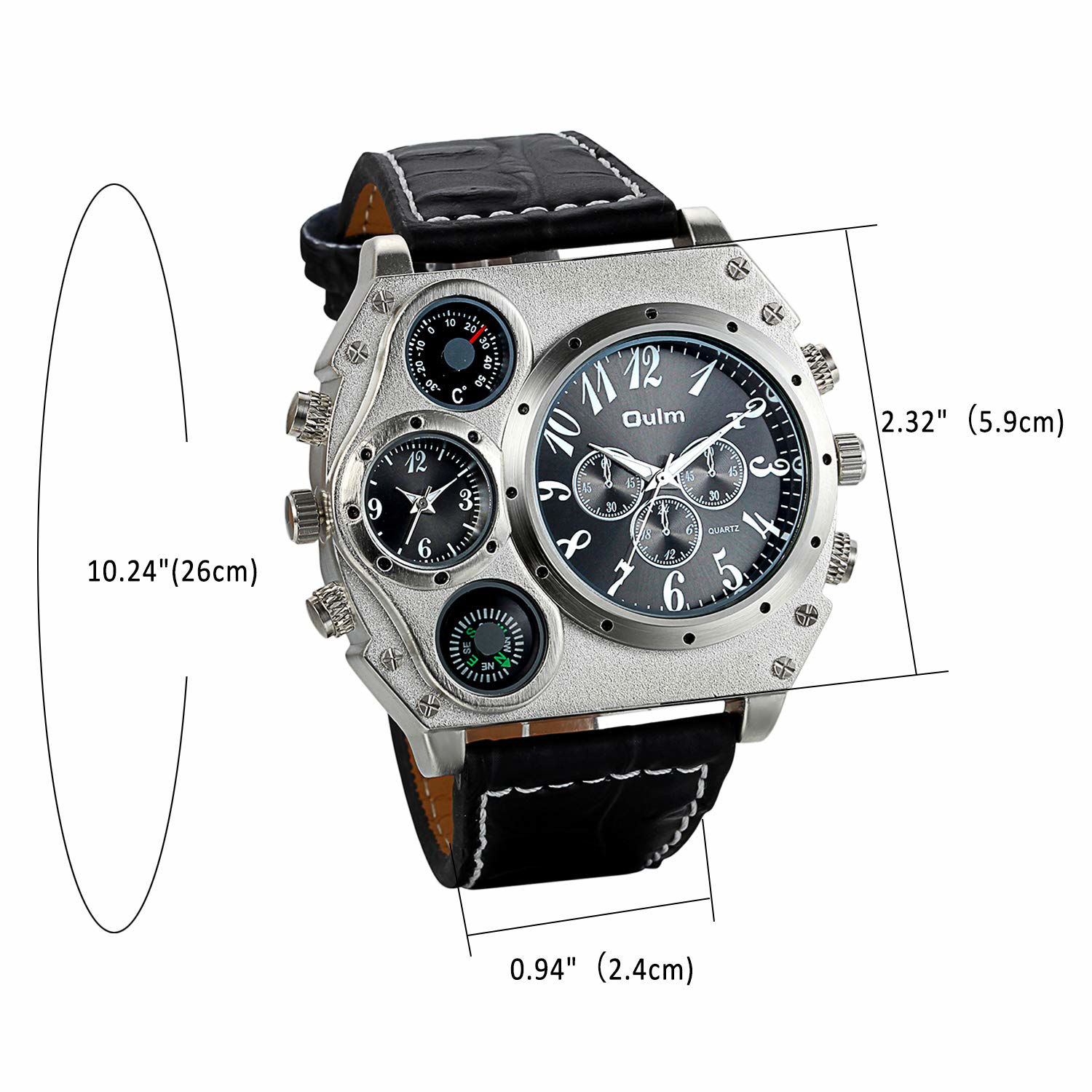 GetUSCart- Avaner Mens Military Quartz Wrist Watch Black PU Leather ...