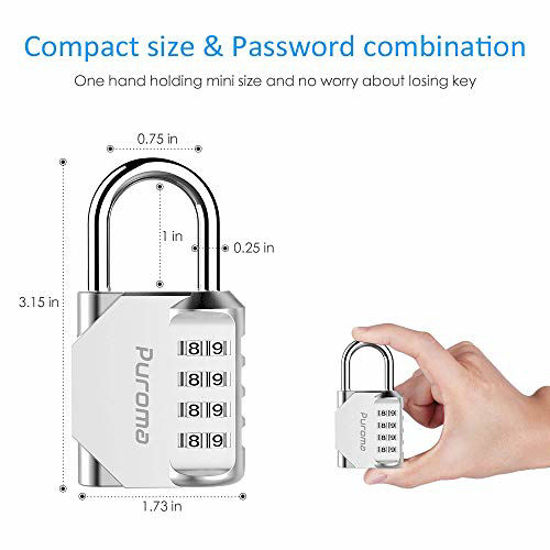 GetUSCart- Puroma 2 Pack Combination Lock 4 Digit Outdoor Waterproof ...