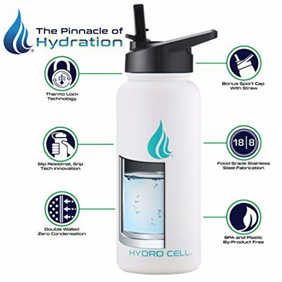 GetUSCart- HYDRO CELL Stainless Steel Water Bottle with Straw & Wide ...
