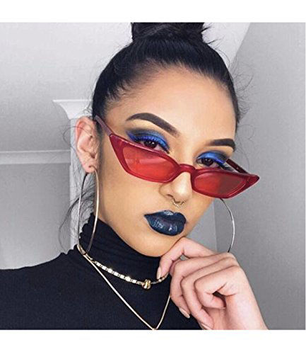 GetUSCart- Small Frame Skinny Cat Eye Sunglasses for Women Colorful ...