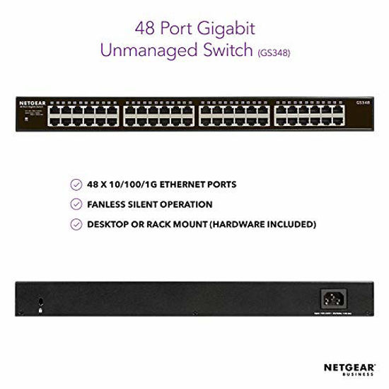 GetUSCart- NETGEAR 48-Port Gigabit Ethernet Unmanaged Switch (GS348 ...