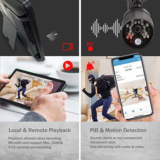 GetUSCart- SEQURO GuardPro Wireless Security Camera System with 7 Inch Monitor, Weatherproof ...