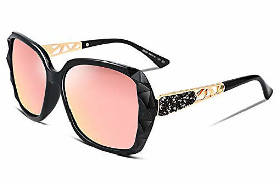 GetUSCart- FEISEDY Polarized Women Square Sunglasses Sparkling Composite Shiny Frame B2289