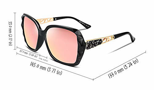 GetUSCart- FEISEDY Polarized Women Square Sunglasses Sparkling Composite Shiny Frame B2289