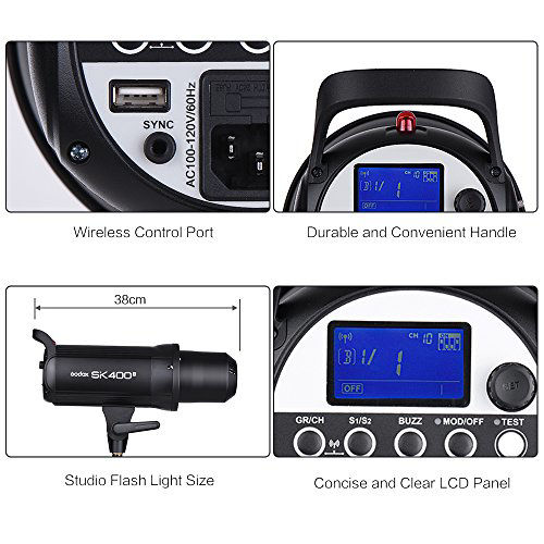 GetUSCart- Godox SK400II Professional Compact 400Ws Studio Flash Strobe ...