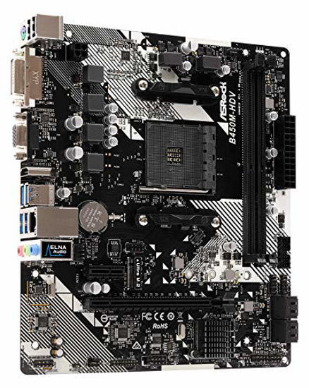 GetUSCart- ASRock B450M-HDV R4.0 AM4 AMD Promontory B450 SATA 6Gb/s ...