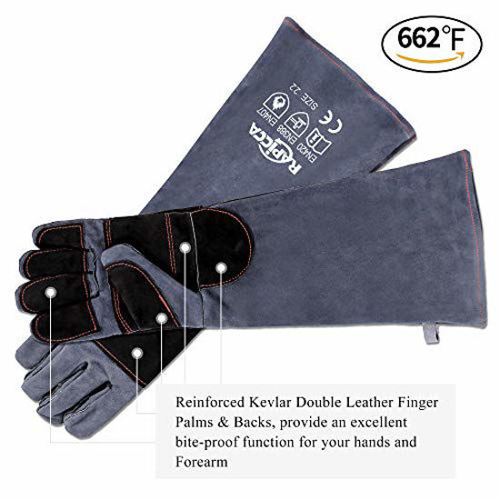 GetUSCart- RAPICCA Animal Handling Gloves Bite Proof Kevlar Reinforced ...