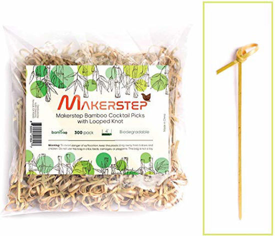 GetUSCart- Makerstep Bamboo 4 inch Cocktail Picks, 300 Pack with Looped ...