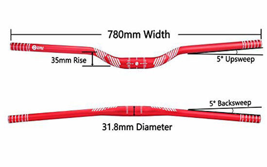 GetUSCart- FIFTY-FIFTY Mountain Bike Riser Handlebar, Aluminum Alloy ...
