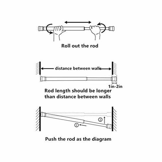 GetUSCart- Tension Rods, 4 Pack 15.7-28 Inches Adjustable Spring Steel ...