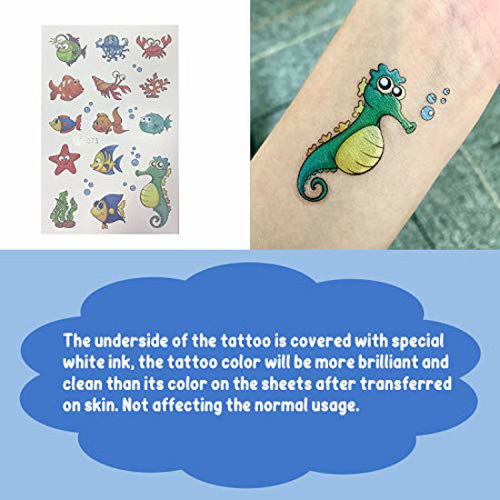 GetUSCart- Partywind 200 PCS Ocean Theme Temporary Tattoos for Kids ...