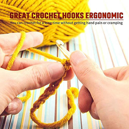 GetUSCart- 9 Pieces Crochet Hooks Ergonomic Crochet Hooks Set Crochet ...