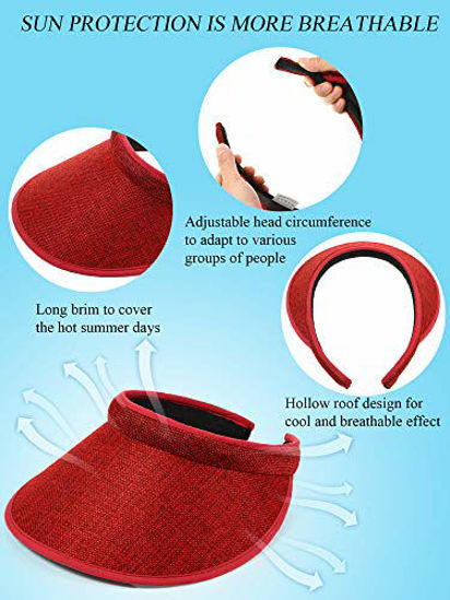 GetUSCart- Clip on Visor Sun Visor Hat Wide Brim Clip on Head Cap ...