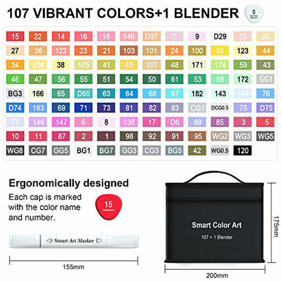 GetUSCart- 108 Pack Art Markers, 107 Coloring Markers and 1 Blender ...