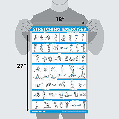 GetUSCart- QuickFit Yoga Poses and Stretching Exercise Poster Set - Laminated 2 Chart Set - Yoga ...