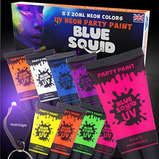 GetUSCart- UV Face & Body Paint Set - Blue Squid, 8 Liquid UV Body ...