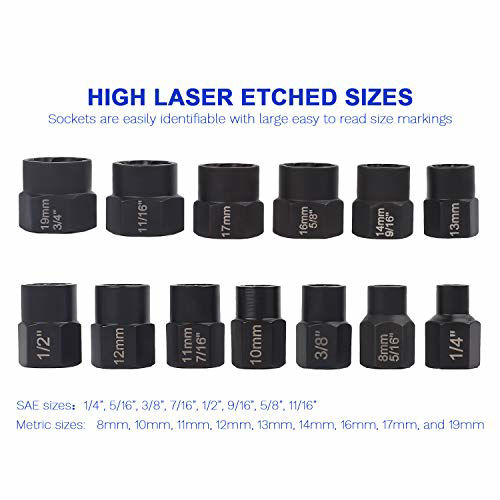 GetUSCart- Eapele Impact Bolt Nut Removal Extractor Socket Tool Set (13pcs)