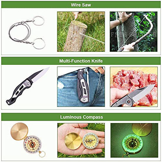 GetUSCart- Emergency Survival Kit, 12 in 1 Outdoor Survival Gear ...