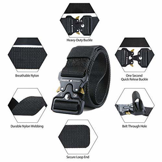 GetUSCart- KingMoore Men's Tactical Belt Heavy Duty Webbing Belt ...