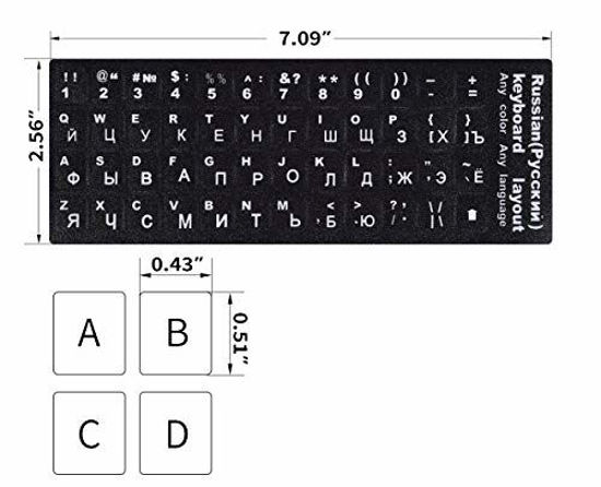 GetUSCart- [2PCS Pack] Russian Keyboard Stickers, Computer Keyboard ...
