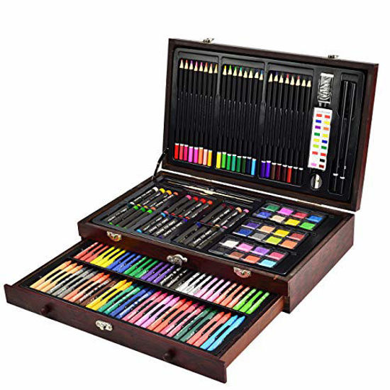 GetUSCart- Sunnyglade 145 Piece Deluxe Art Set, Wooden Art Box ...