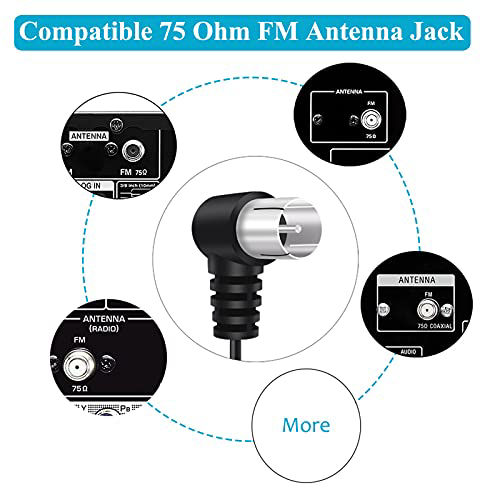GetUSCart- Fancasee 75 Ohm FM Antenna for Stereo Receiver Indoor FM ...