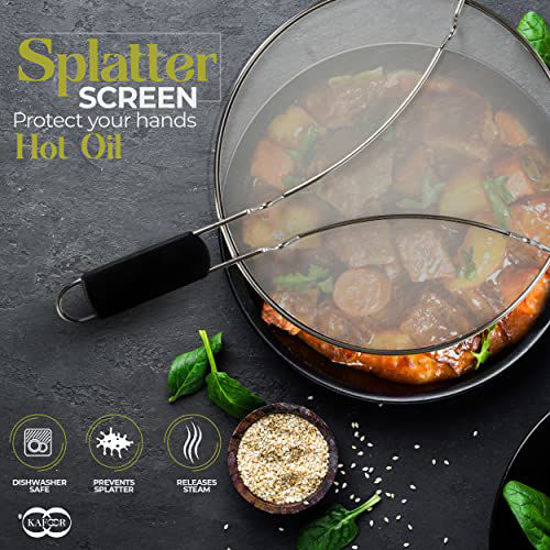 GetUSCart- 13" Grease Splatter with Soft Grip TPR Handle - Stops 99% ...