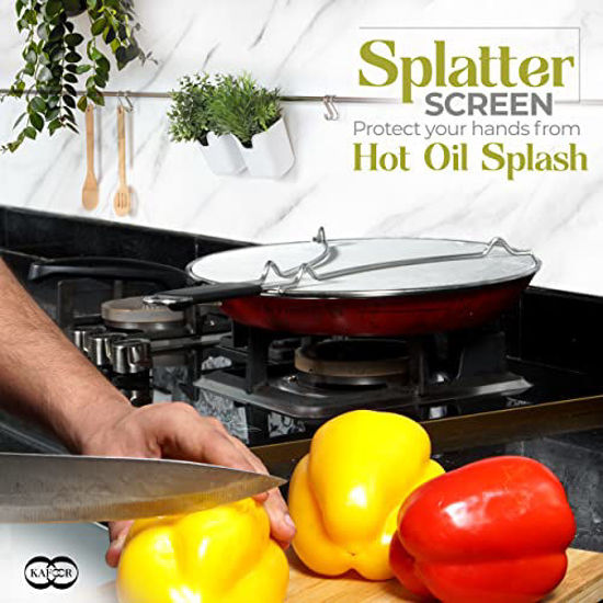 GetUSCart- 13" Grease Splatter with Soft Grip TPR Handle - Stops 99% ...