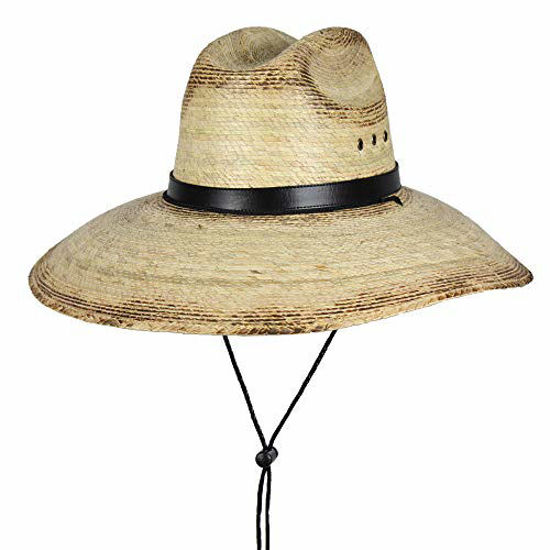 GetUSCart- Mexican Palm Leaf Straw Lifeguard Sun Hat w/Chin Strap ...