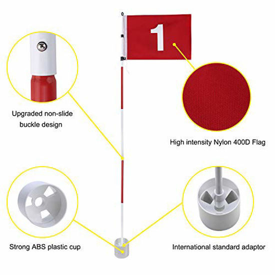 GetUSCart- KINGTOP Golf Pin Flags Pro, Practice Putting Green Flagstick ...