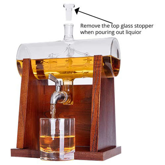 GetUSCart- Jillmo Whiskey Decanter Set, 1250ml Whiskey Decanter with 2 ...
