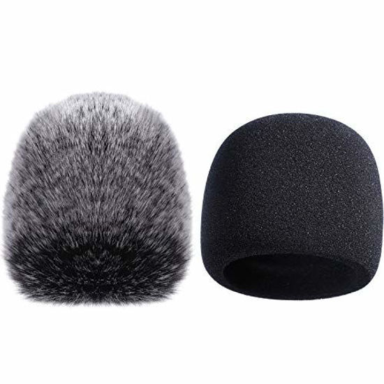 GetUSCart- Mic Cover Foam Microphone Windscreen with Furry Windscreen ...