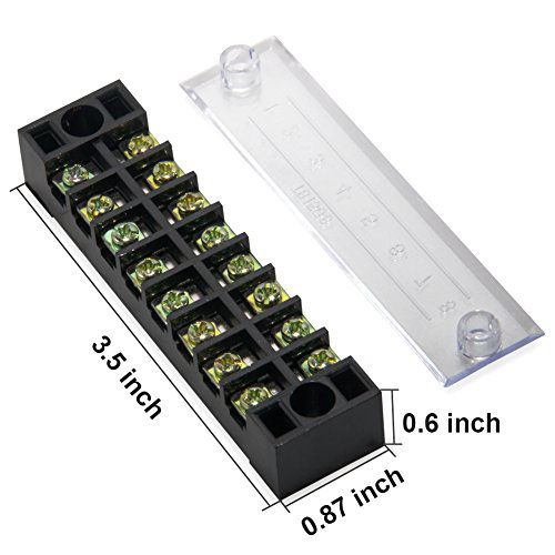 GetUSCart- 12pcs (6 Sets) 8 Positions Dual Row 600V 15A Screw Terminal ...