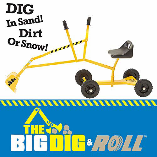 GetUSCart- The Big Dig and Roll Ride-On Working Excavator with Wheels ...