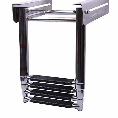 GetUSCart- Hoffen Stainless Steel Telescoping 4 Step Ladder Under ...