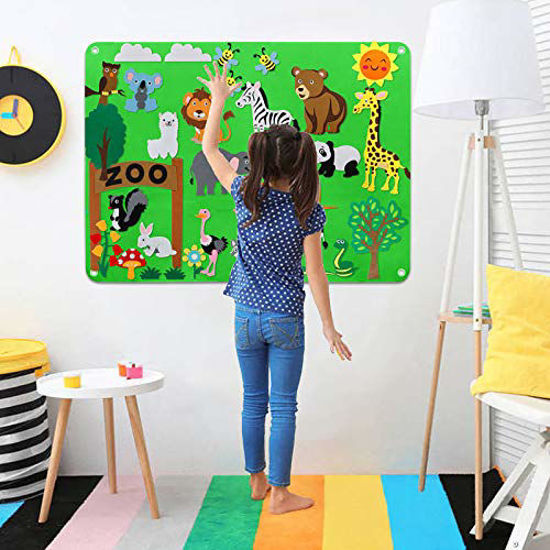 GetUSCart- Craftstory Zoo Animals Felt Board Story Set for Toddlers 32 ...