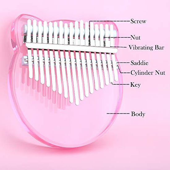 GetUSCart- 17-Key Kalimba Thumb Piano Portable Crystal Transparent ABS ...