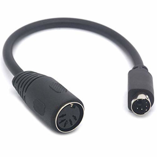 GetUSCart- PS/2 to AT Keyboard Cable Adapter - 6 Pin Mini Din Male to 5 ...