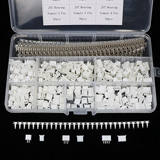 GetUSCart- 750 Pcs 2.0mm JST-PHR Connector Kit with 2.0mm Female Pin Header and 2/3/4 Pin ...