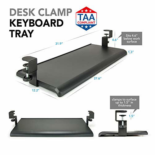GetUSCart- EHO Clamp-On Under Desk Keyboard Tray Underdesk Extender ...
