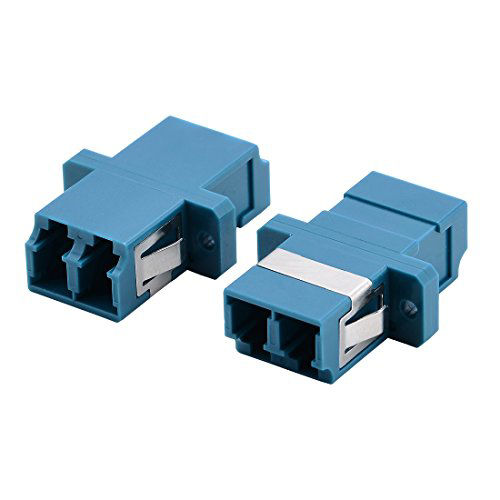 GetUSCart- LC Fiber Optic Adapter - LC to LC Duplex Singlemode Coupler - 5 Pack - Blue