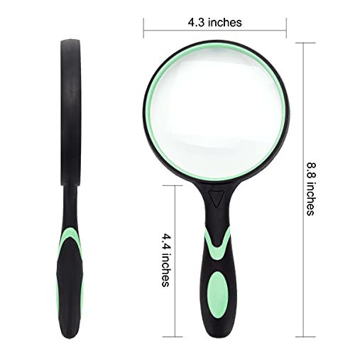 GetUSCart- Large Magnifying Glass 10X Handheld Reading Magnifier for ...