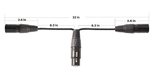 GetUSCart- Devinal XLR Splitter Female to 2 Male Cable, XLR Female to ...