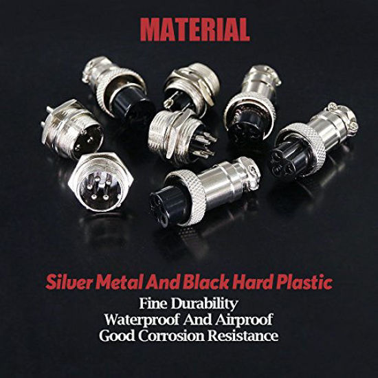 GetUSCart- Hilitchi 40-Pieces 2 3 4 5 Pin 16mm Thread Male Female Panel ...